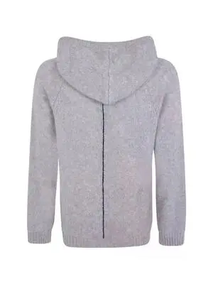 Giorgio Armani Alpaca Blend Hoodie With Contrast Stitching