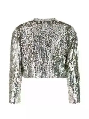 Dsquared2 Sequin-embellished Cropped Cardigan - Silver