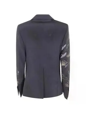IBRIGU Floral-print Silk Blazer