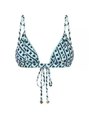 Casablanca Cubist Cc Monogram String Bikini Top - Green