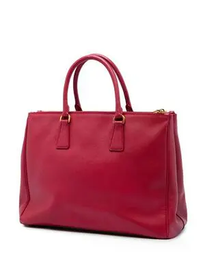 Prada 2013-2026 Large Saffiano Lux Galleria Double Zip Tote Bag - Red