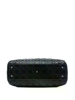 Dior Patent Cannage Lady Shopping Tote Bag - Blue