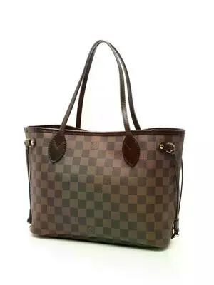 LOUIS VUITTON 2008 Damier Ebene Neverfull Pm Tote Bag