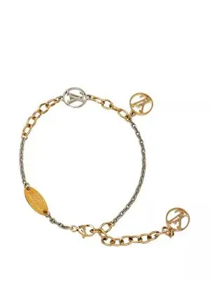 LOUIS VUITTON Plated And Brass Logomania Bracelet