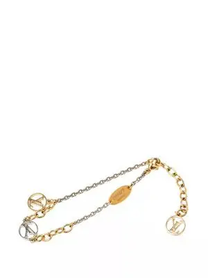 LOUIS VUITTON Plated And Brass Logomania Bracelet