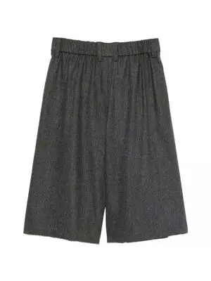 Emporio Armani Pleated Wide-leg Wool Shorts