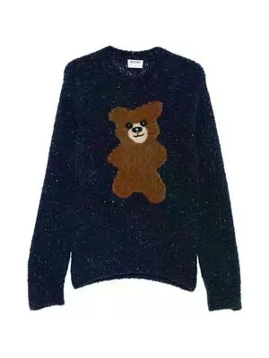 Moschino Teddy Bear Bouclé Wool-blend Sweater - Blue