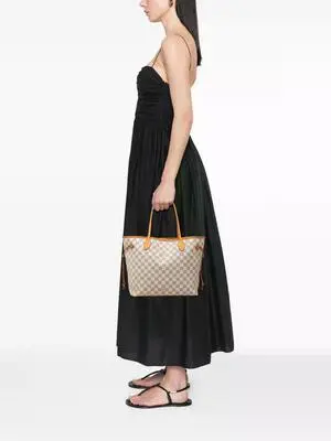 LOUIS VUITTON 2010 Damier Azur Neverfull Mm Tote Bag - White