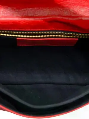 Balenciaga Lambskin Leather Clutch Bag - Red