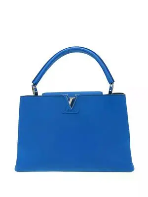 LOUIS VUITTON 2014 Taurillon Capucines Gm Satchel - Blue