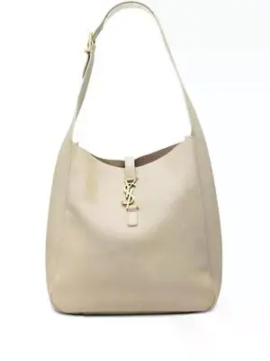 Saint Laurent 2024 Large Leather Supple Le 5 A 7 Soft Hobo Tote Bag - Brown