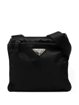Prada 2000-2013 Tessuto Zip Top Crossbody Bag - Black
