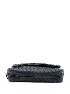 Bottega Veneta 2012-2026 Mini Nappa Intrecciato Expandable Chain Flap Crossbody Bag - Black