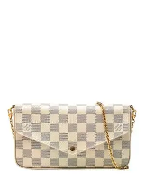 LOUIS VUITTON 2018 Damier Azur Pochette Felicie Crossbody Bag - White