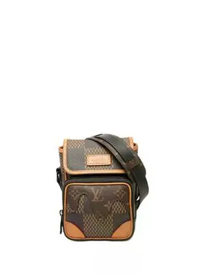 LOUIS VUITTON 2020 Nigo Giant Damier Ebene Monogram Amazone Crossbody Bag - Brown