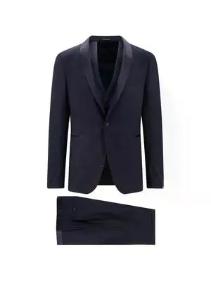 Tagliatore Wool Tuxedo Suit - Blue
