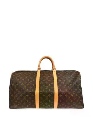 LOUIS VUITTON 1997 Monogram Keepall Bandouliere 55 Holdall - Brown