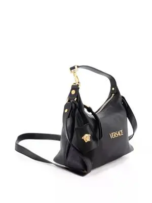 Versace Tag Leather Hobo Bag