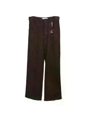 SONG FOR THE MUTE Wide-leg Brushed-finish Trousers - Brown