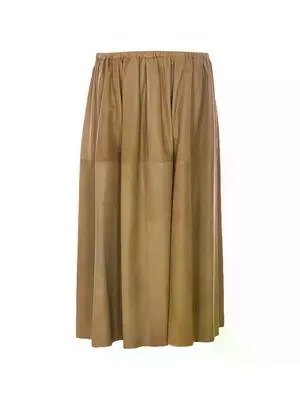 Auralee Elasticated Leather Skirt