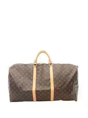 LOUIS VUITTON 2002 Monogram Keepall 60 Travel Bag - Brown