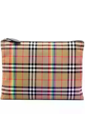 Burberry House Check Canvas Rainbow Clutch Bag