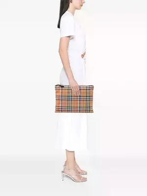 Burberry House Check Canvas Rainbow Clutch Bag
