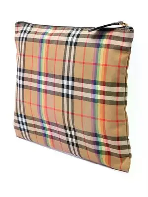 Burberry House Check Canvas Rainbow Clutch Bag
