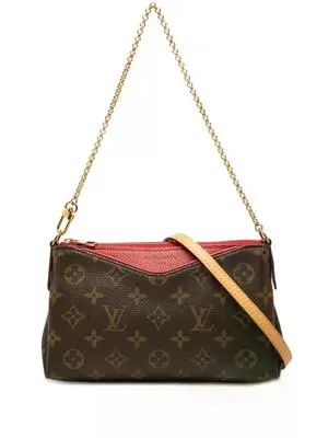LOUIS VUITTON 2016 Monogram Pallas Clutch Satchel - Brown
