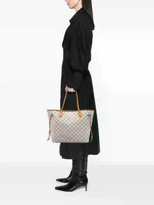 LOUIS VUITTON 2012 Damier Azur Neverfull Mm Tote Bag - White