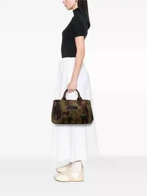 Prada 2013-2026 Canvas Canapa Logo Camouflage Tote Satchel
