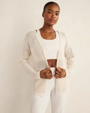 HAVEN WELL WITHIN Organic Cotton Open Stitch Relaxed Cardigan