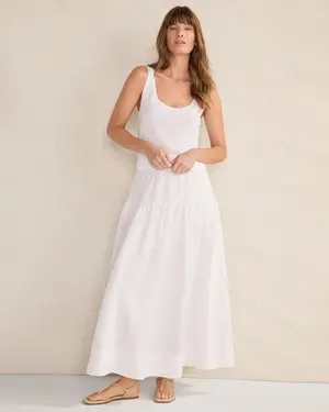 HAVEN WELL WITHIN Organic Cotton Linen Scoop Neck Tank Top