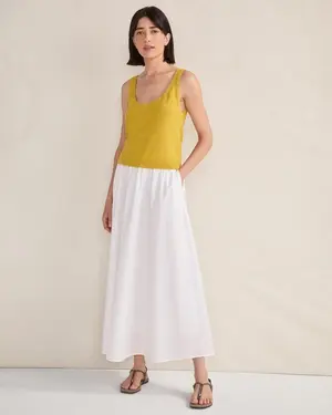 HAVEN WELL WITHIN Organic Cotton Linen Scoop Neck Tank Top