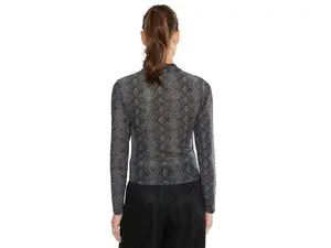 PUMA Snake Pack All Over Print Mesh Long Sleeve Top - Black