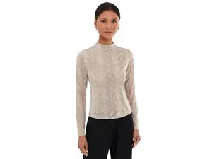 PUMA Snake Pack All Over Print Mesh Long Sleeve Top - Mouse Gray