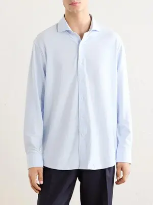 Peter Millar Excursionist Flex Slim-fit Striped Cotton-blend Shirt