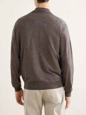 Peter Millar Excursionist Merino Wool-blend Half-zip Sweater - Brown