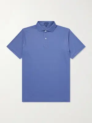 Peter Millar Tenuto Printed Stretch-jersey Polo Shirt - Blue