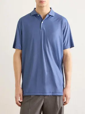 Peter Millar Tenuto Printed Stretch-jersey Polo Shirt