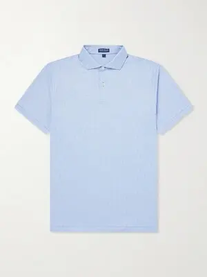 Peter Millar Fifty-fifty Printed Stretch-jersey Polo Shirt - Blue