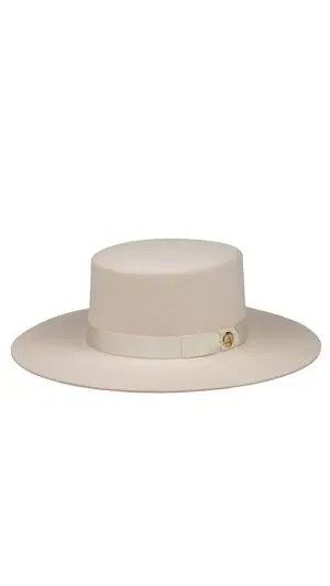 LE TRAP Vora Boater Hat - White