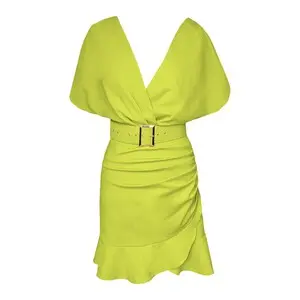 ALINA CERNATESCU Mariposa Mini Ruffle Cocktail Dress