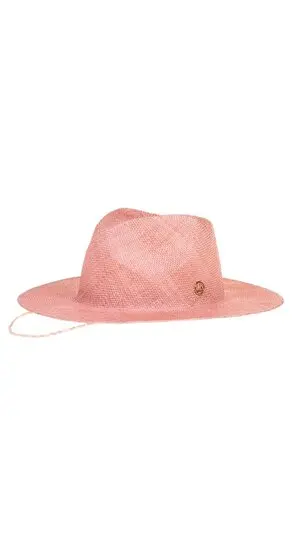 LE TRAP Córsega Fedora Hat In Straw - Pink