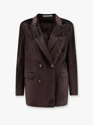 Tagliatore Jasmine Corduroy Blazer - Brown