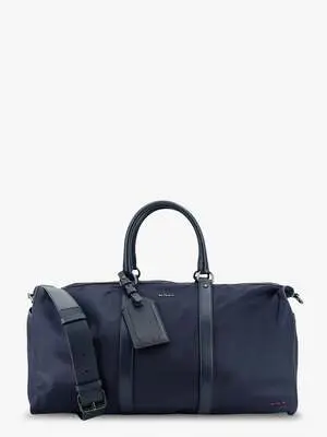 Kiton Nylon Travel Bag With Leather Inserts - Blue