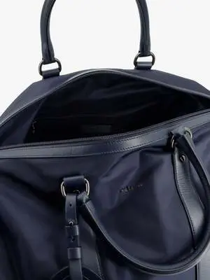 Kiton Nylon Travel Bag With Leather Inserts