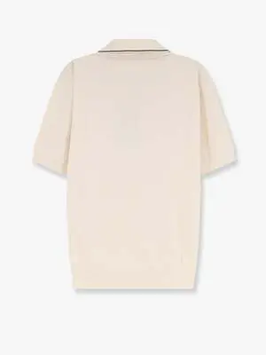 Fendi Cotton And Silk Polo Shirt With Ff Embroidery