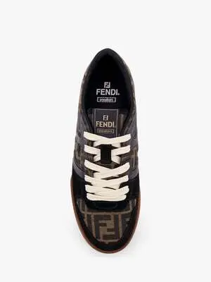 Fendi Match Ff Jacquard And Suede Sneakers