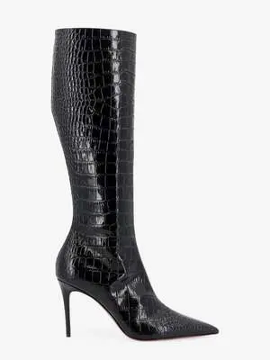 Paris Texas Vera 85 Croco Effect Leather Boots - Brown
